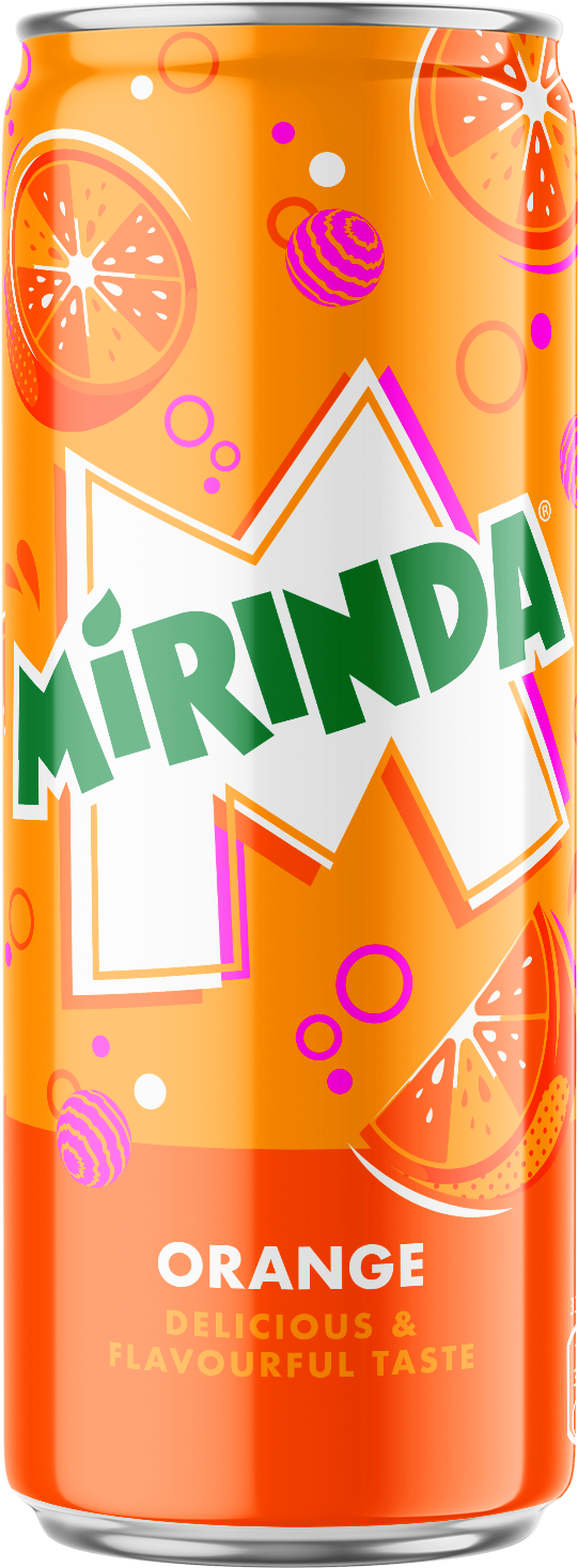 Alcohol-free strongly sparkling drink on flavours "Mirinda" 0.33 L TM ...