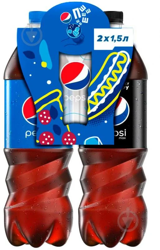PromoPack "Pepsi-cola" 1.5 L & "Pepsi Black", TM "Pepsi" 1.5 L + Glass ...