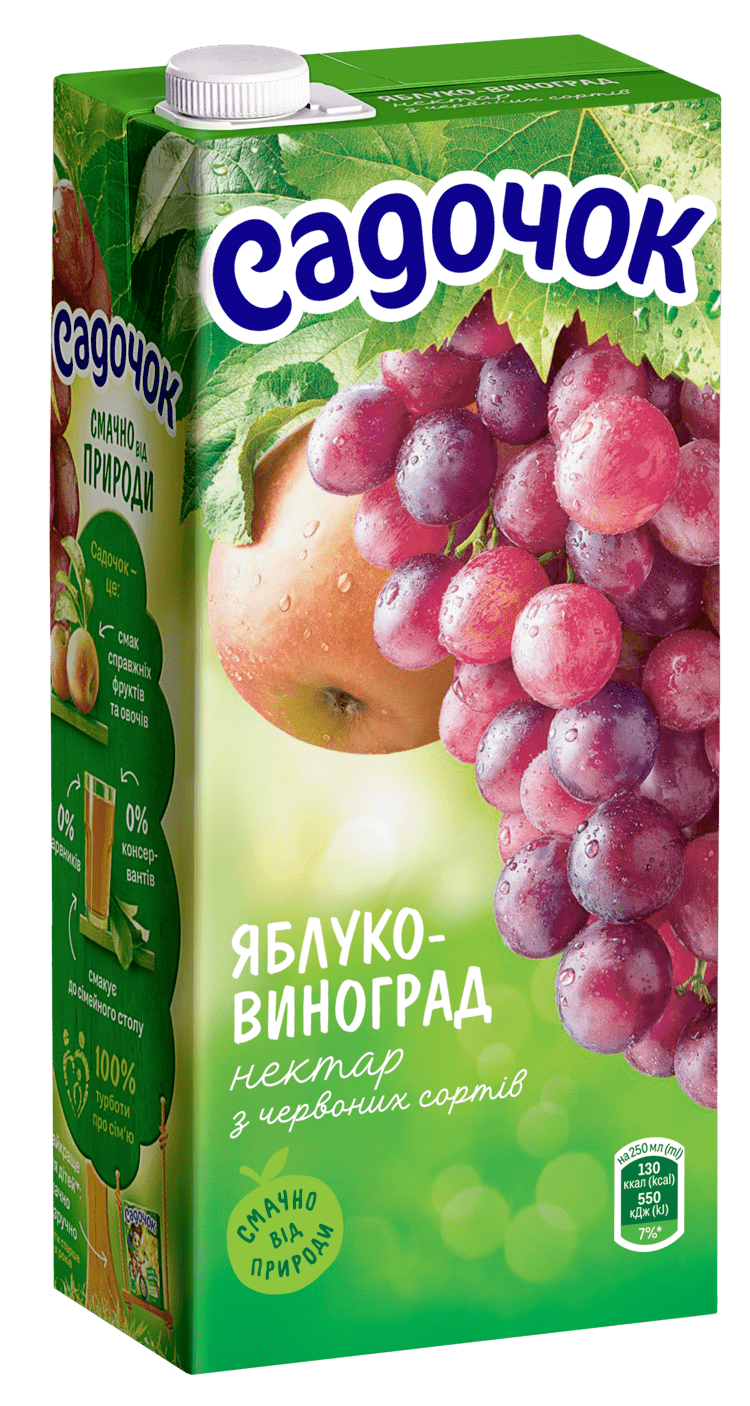 Apple-grape (red) nectar Sadochok 0.95 L
